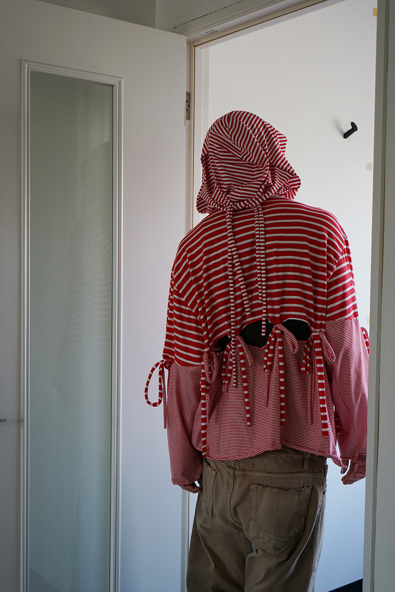 Half-nine tied long sleeve